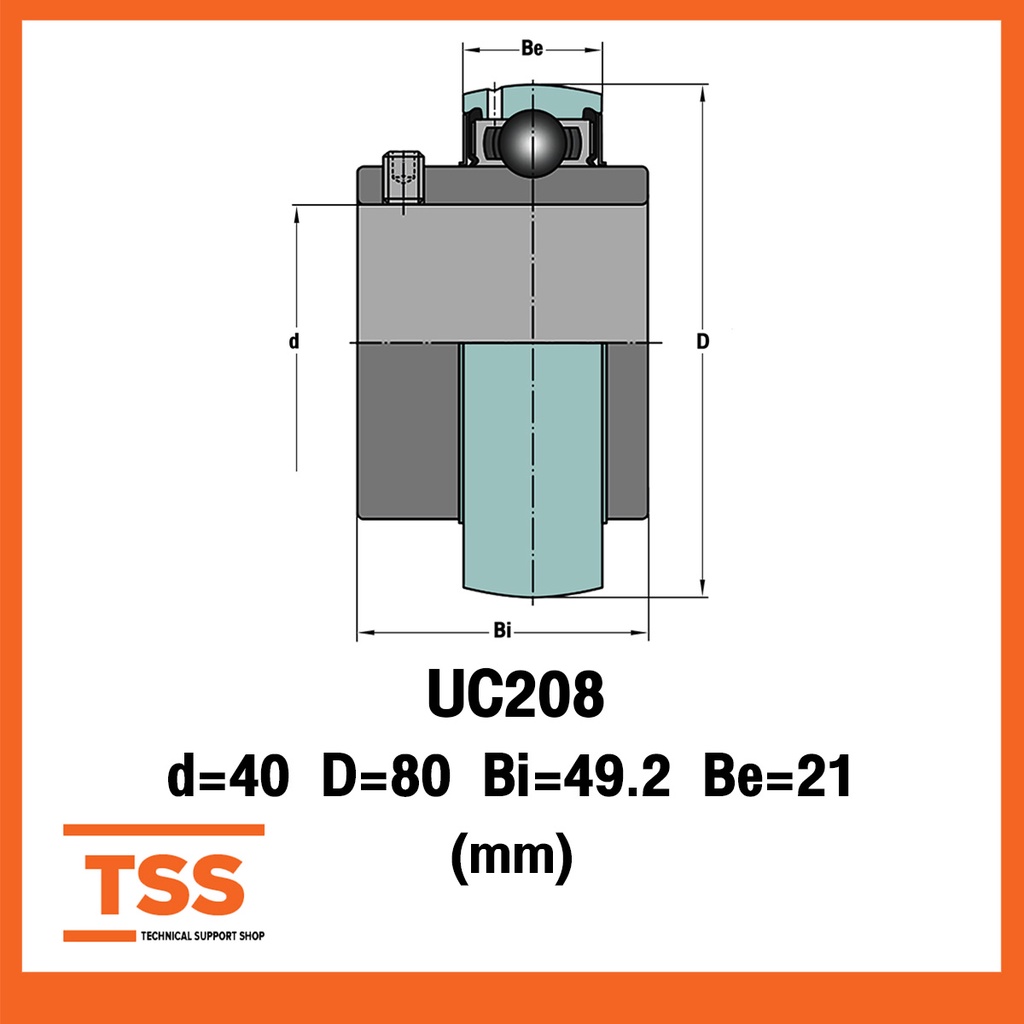 UC208 ตลับลูกปืนตุ๊กตา BEARINGS UNITS ( สำหรับเพลา 40 มิล ) UC 208 จำนวน 1 ตลับ โดย TSS | Shopee ...