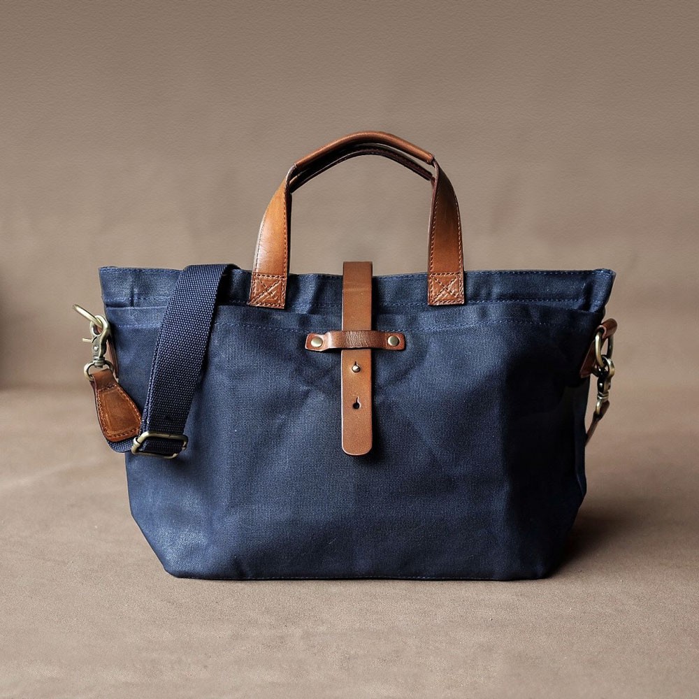 PHUMM กระเป๋าสะพายข้างผ้าแคนวาส รุ่น LAKE สี NAVY | Shopee Thailand