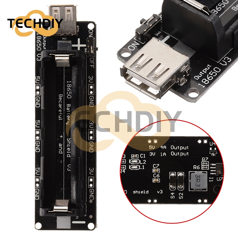 Wemos โมดูลชาร์จแบตเตอรี่ 18650 พร้อมพอร์ต Micro USB V3 ESP - 32 Led ...