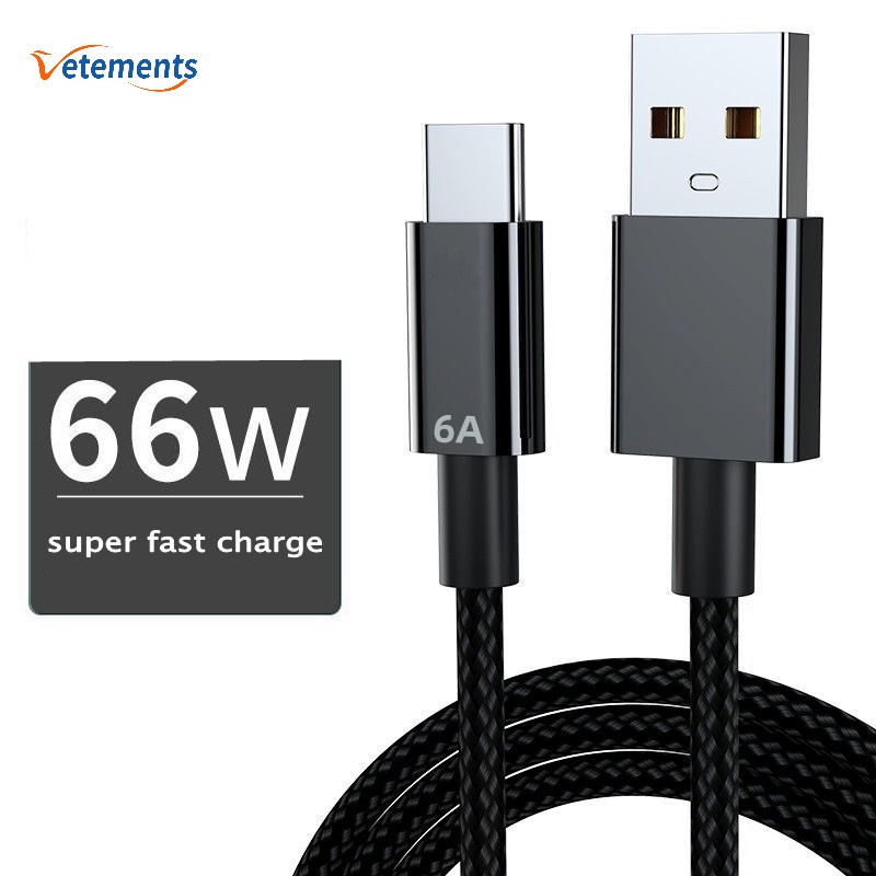 สายชาร์จข้อมูล 66W ชาร์จเร็วมาก / สายชาร์จไนล่อนถัก 6A Type C ความต้านทานการดัดงอ / สายชาร์จ ...