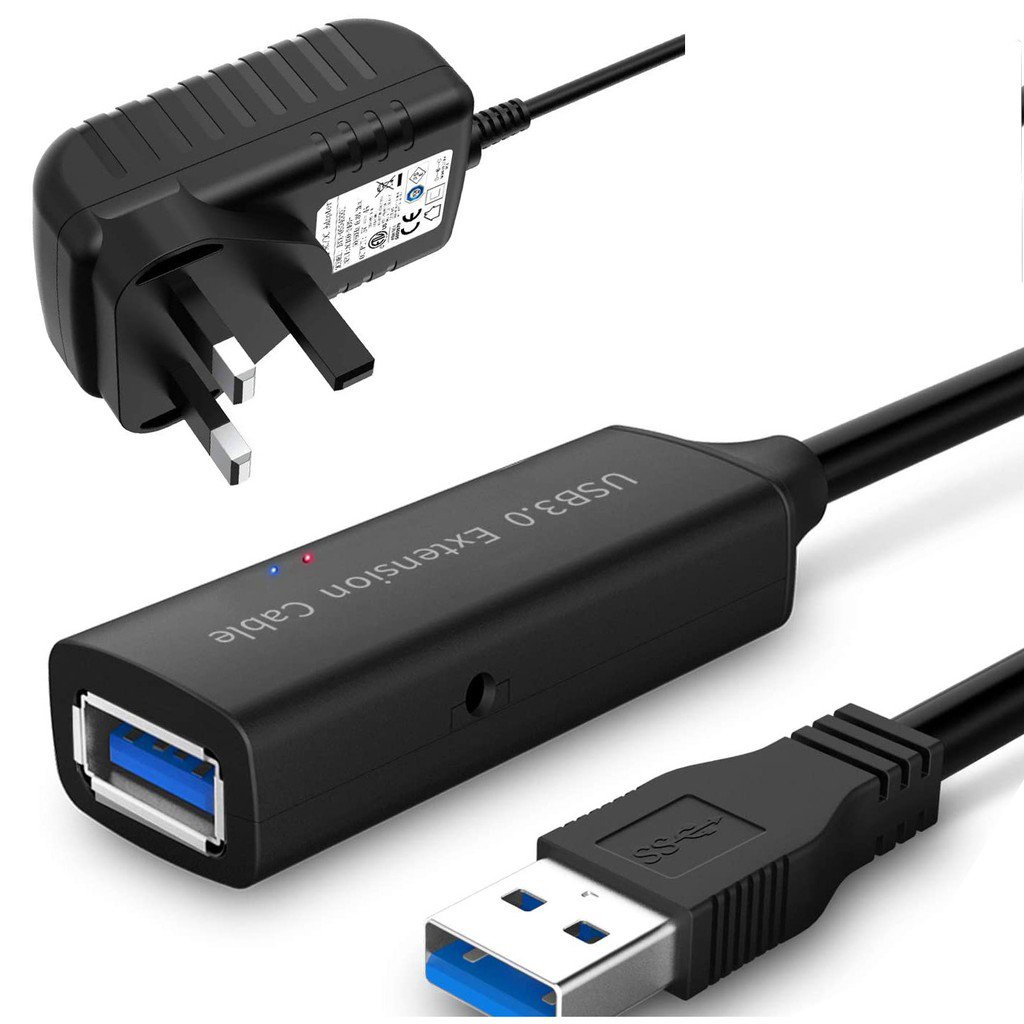 USB 3.0 Active Extension Cable 16 feet / 32 Feet with 5V 2A Power ...