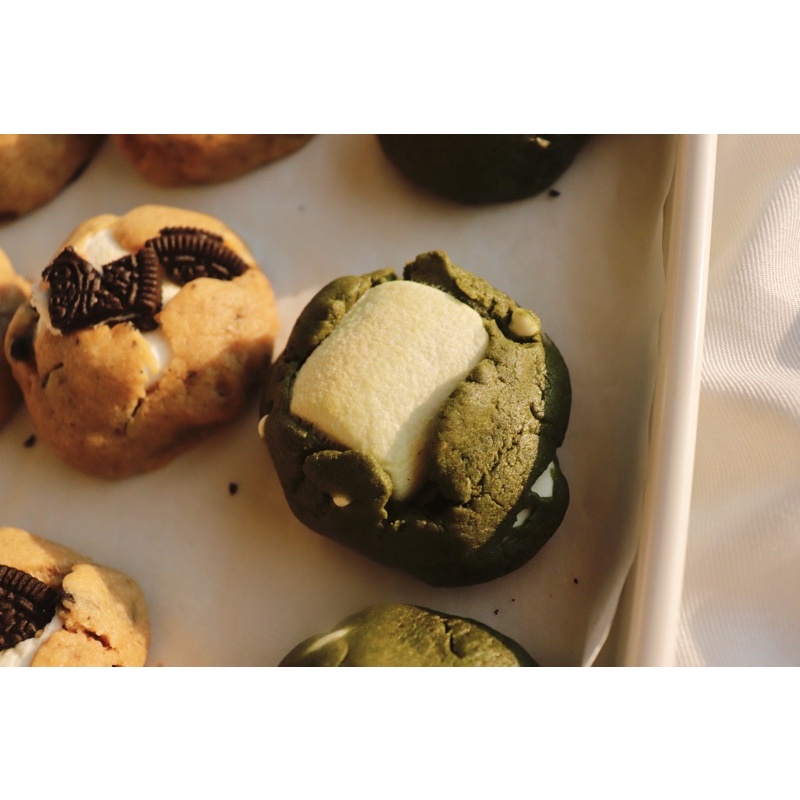 Soft cookies green tea (+marshmallow) | Shopee Thailand