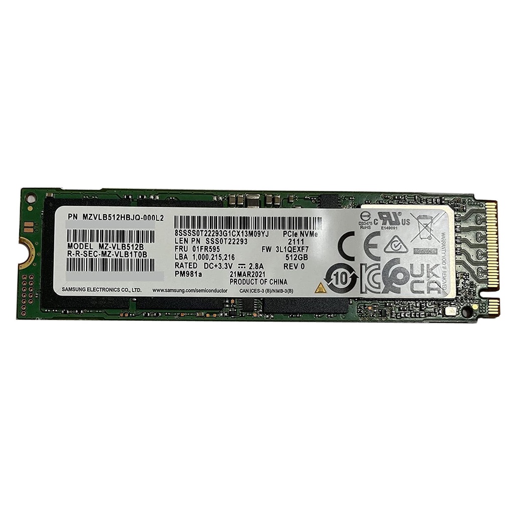 Samsung PM981a 512GB M.2 2280 PCIe Gen3x4 NVMe Internal SSD 3500MB/s ...