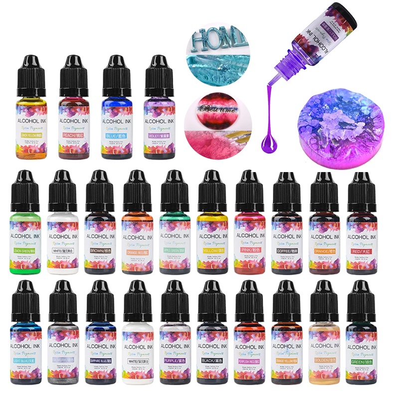 26 Color Epoxy Resin Diffusion Pigment-Alcohol Ink Set | Shopee Thailand