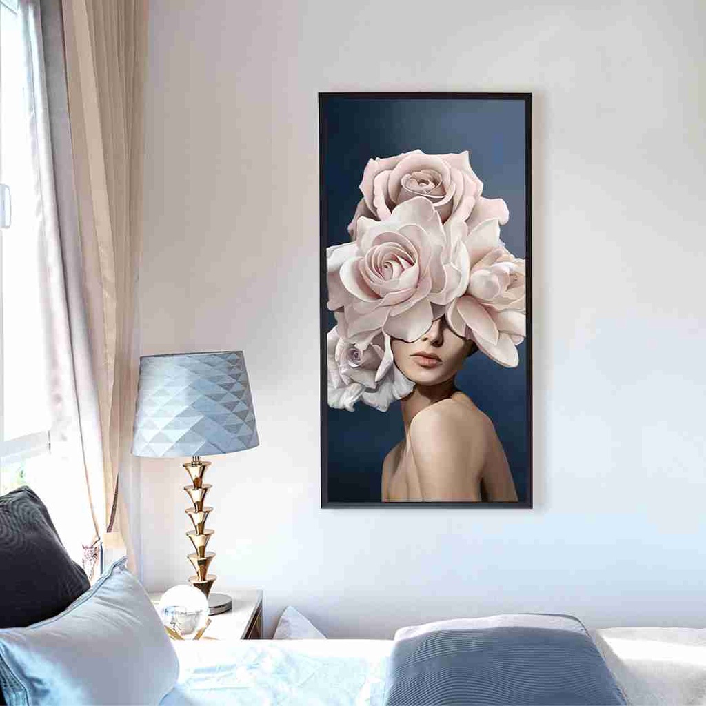 SB Design Square รูปพร้อมกรอบ DoseArt รุ่น Blue Floral Feminist 40x80 cm | Shopee Thailand