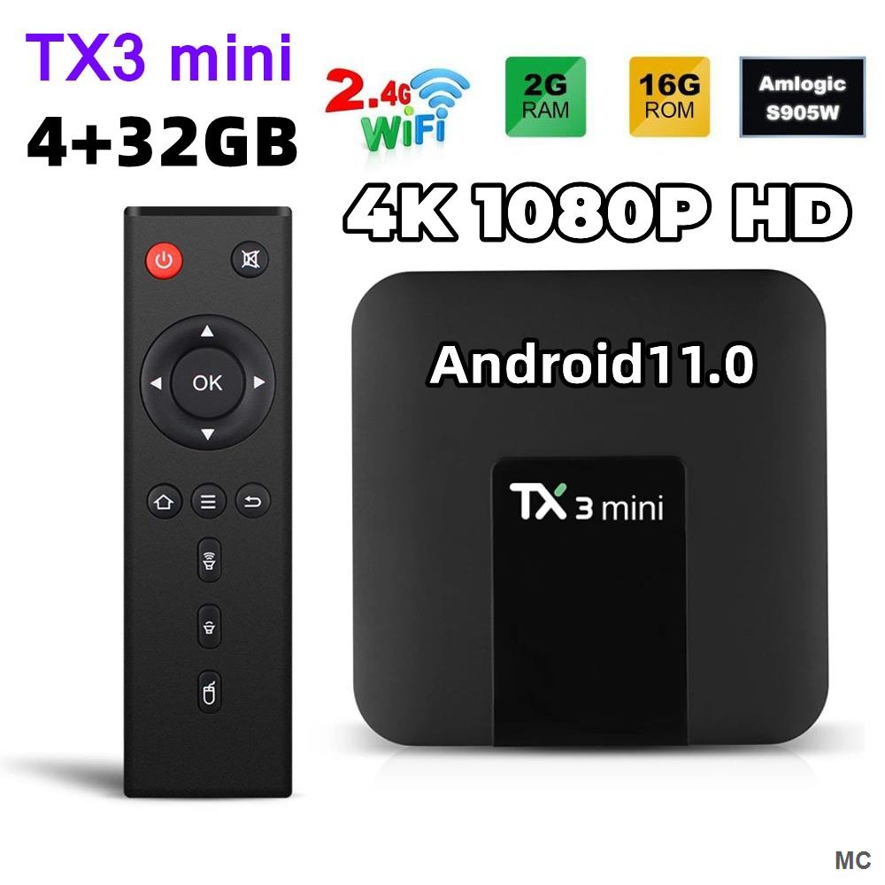 Tanix TX3 mini Android 11.0 Amlogic S905W 2G 16G 2.4G WiFi 4K TX3mini กล่องทีวีสมาร์ททีวี H.265 ...