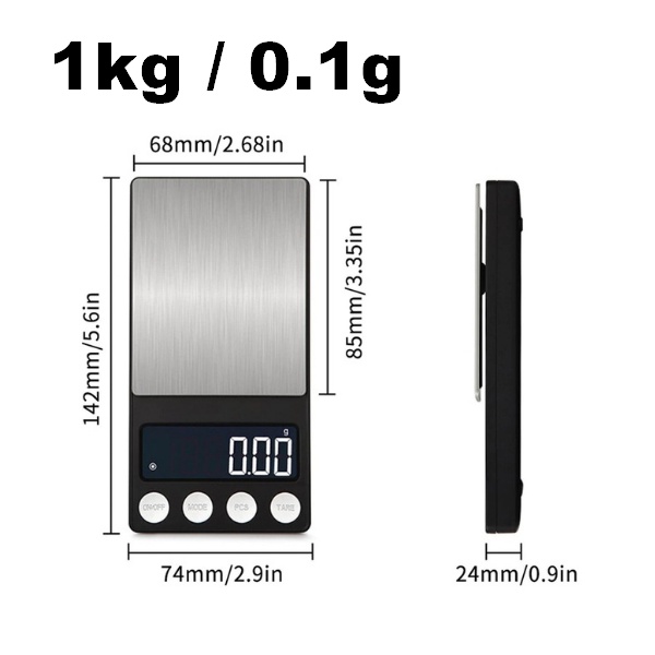 ตาชั่ง ตาชั่งพกพา 1kg/0.1g 500g/0.01g 200g/0.01g Digital LCD Electronic Kitchen Scale Food Scale ...