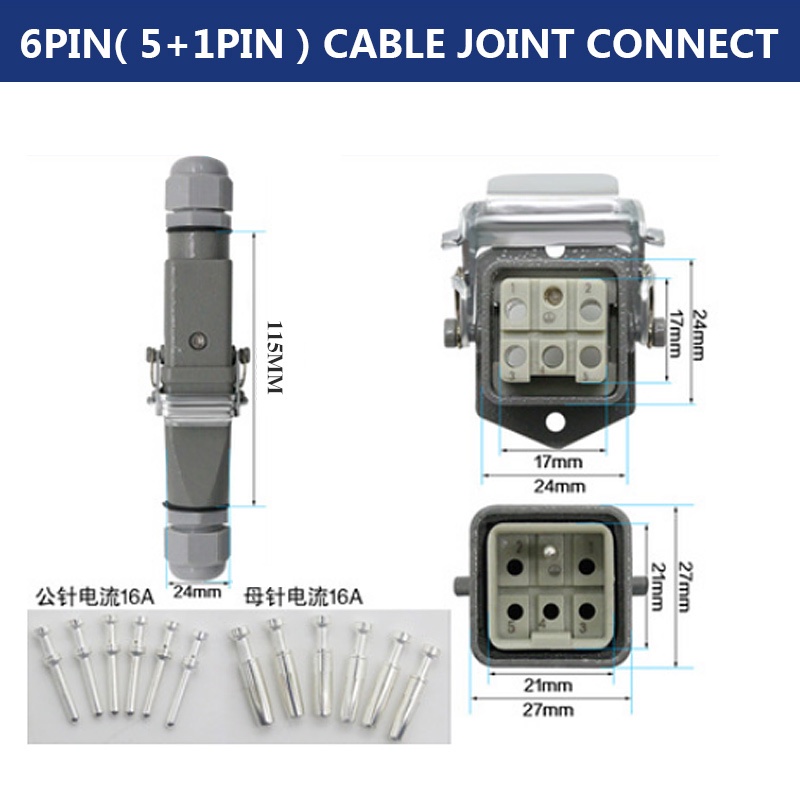 Heavy Load Connector HDC HA 4 5 6 8 Pin Heavy Duty Connector 10A ...