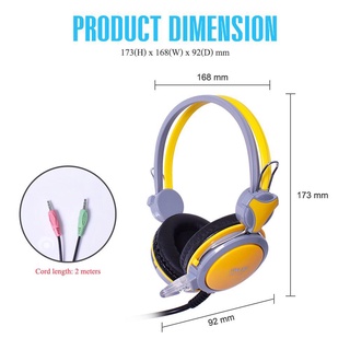 หูฟังคอม รุ่น SM-712 OKER HEADSET MODEL: SM-712 สีฟ้า สีเหลือง | Shopee Thailand