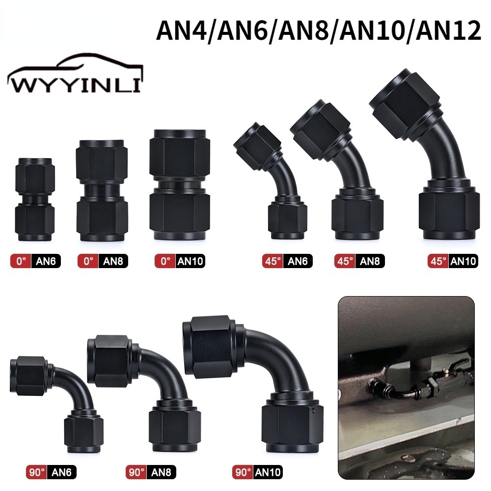 ข้อต่อท่อน้ํามันไฮดรอลิค 0 45 90 องศา An6 An8 An10 Female To An6 An8