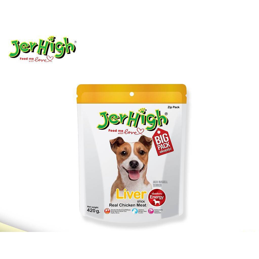 JerHigh Stick 400g รุ่นใหม่เพิ่มปริมาณ 440 g 1ซอง ขนมสุนัขเจอร์ไฮ ...