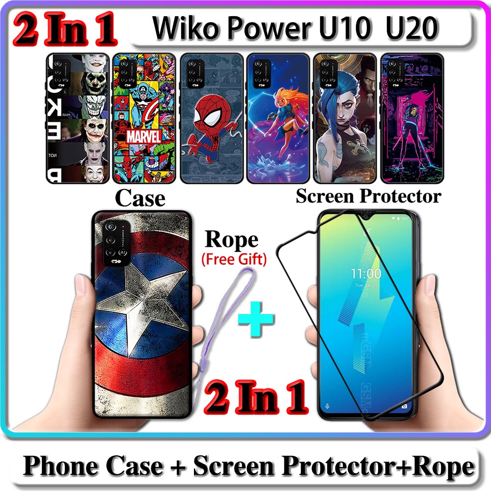 2 IN 1 เคส Wiko Power U10 U20 พร้อมกระจกนิรภัยกันรอยหน้าจอโค้ง เซรามิค ลายฮีโร่ LOL | Shopee ...