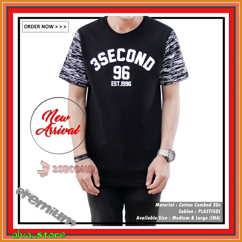 เสื้อยืดแขนสั้นพิมพ์ลาย Ngetren Distro 3second 3 Second 3 วินาที 9765 ...