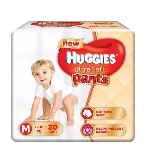 Huggies Ultra Soft Pants Medium Size Premium Diapers Nappies - 20 ...