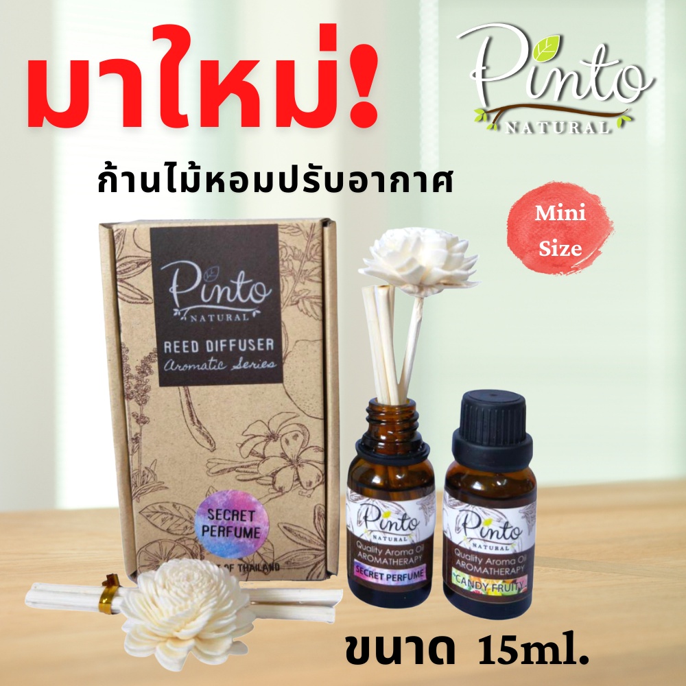 PINTONATURAL ก้านไม้หอมปรับอากาศ ขนาด 15ml. ไซส์มินิ Aroma Reed Diffuser | Shopee Thailand