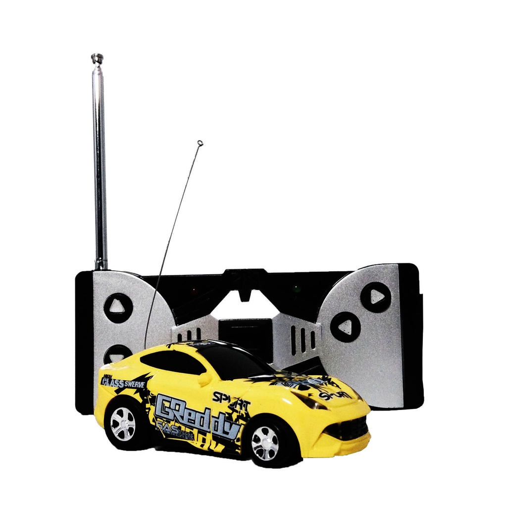 ஐ♠รถกระป๋อง มินิคาร์บังคับวิทยุ มีไฟหน้าไฟท้าย สีเหลือง Fast Racer Mini ...