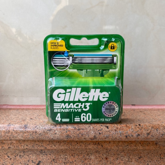 ใบมีดโกนหนวด Gillette Mach3 Turbo Sensitive Blade | Shopee Thailand