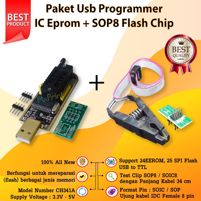 Usb Programmer IC Eprom แพ็คเกจโมดูลแฟลช + ชิปแฟลช SOP8 | Shopee Thailand
