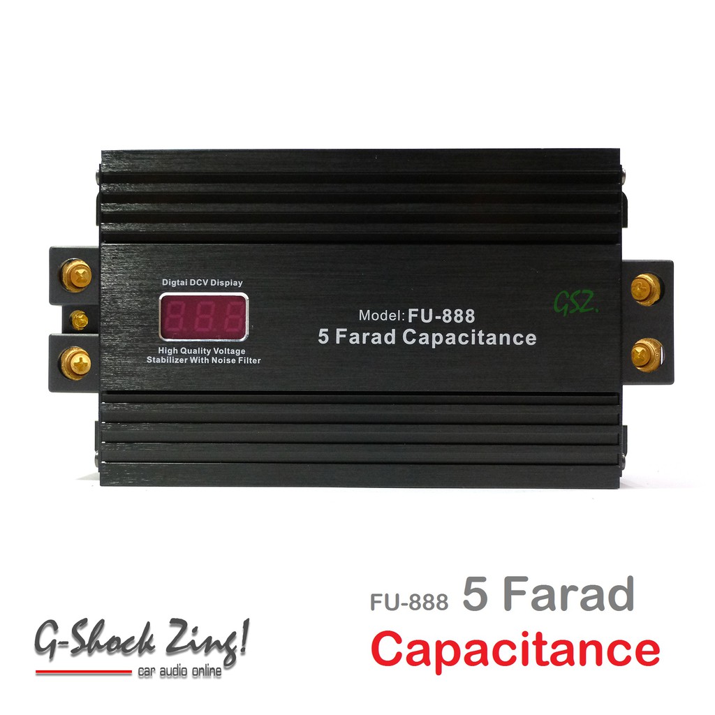 FU-888 เครื่องเสียงรถยนต์/CAPACITOR คาปาซิเตอร์ 5.0FARAD/ล้านฟารัต ...