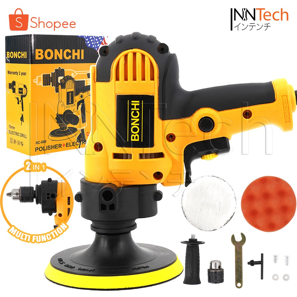 ฺBONCHI เครื่องขัดสีรถยนต์ ขนาด 5 นิ้ว 620W + สว่าน 2 IN 1 รุ่นใหม่ 2 ...