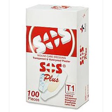 SOS Plus T1 พลาสเตอร์ ปิดแผล แบบใส กันน้ำ พร้อมเเผ่นดูดซับ จำนวน 1 ...