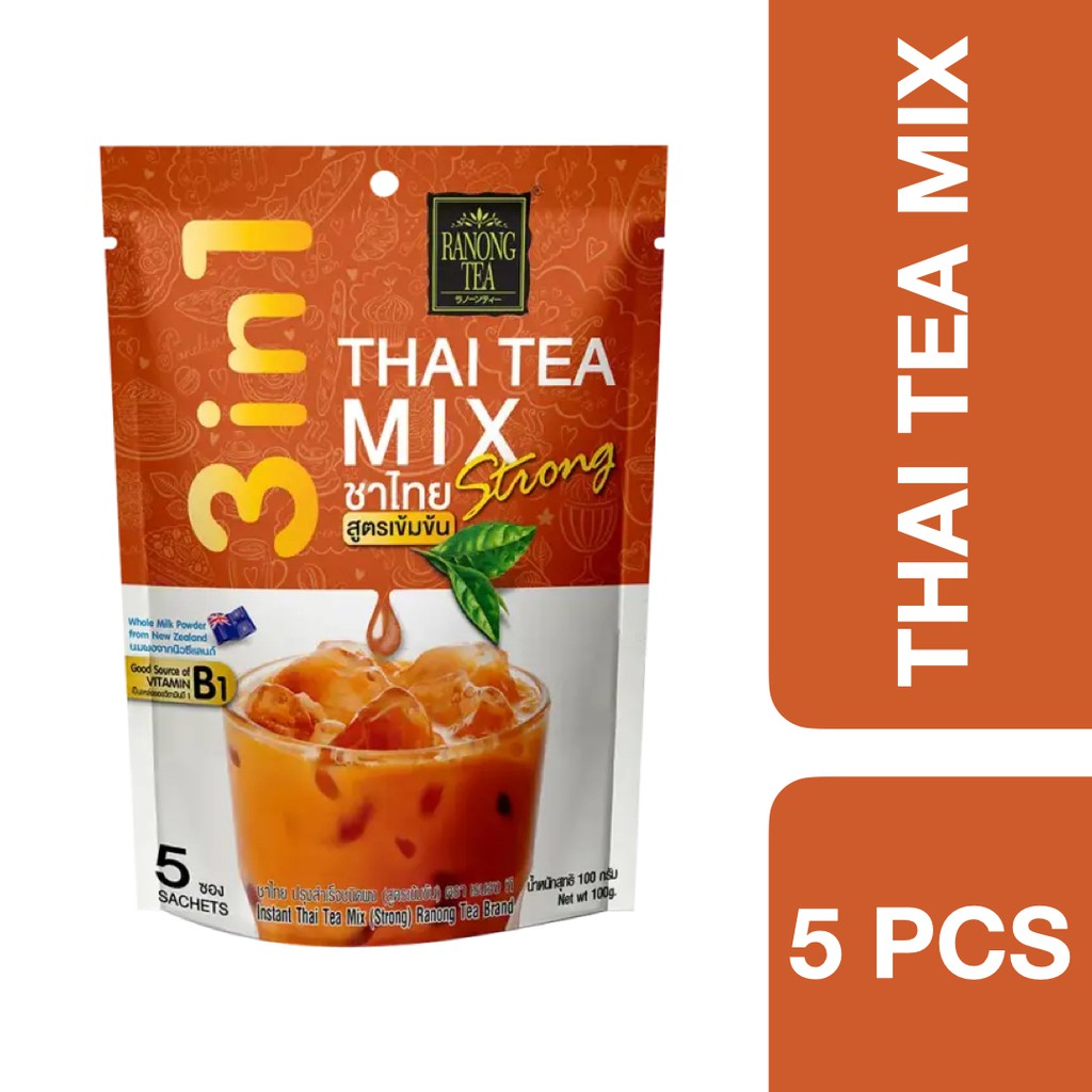 Ranong Tea 3-in-1 Thai Tea Mix 5 Sachets ++ เรนองที 3-in-1 ชาไทยมิกซ์ 5 ...