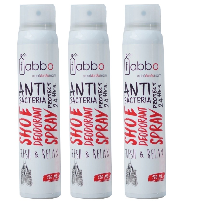 Fabbo สเปรย์ดับกลิ่นและยับยั้งแบคทีเรียในรองเท้า แพค 3 | Shopee Thailand