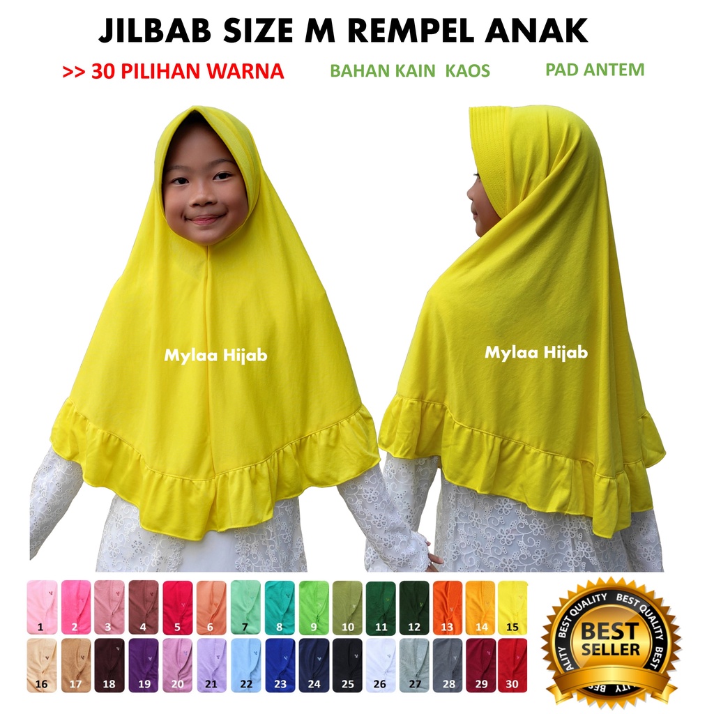 Jilbab Hijab Bergo Instant Hijab Rempel ขนาด M หรือโรงเรียนเด ็ กเสื ้ ...