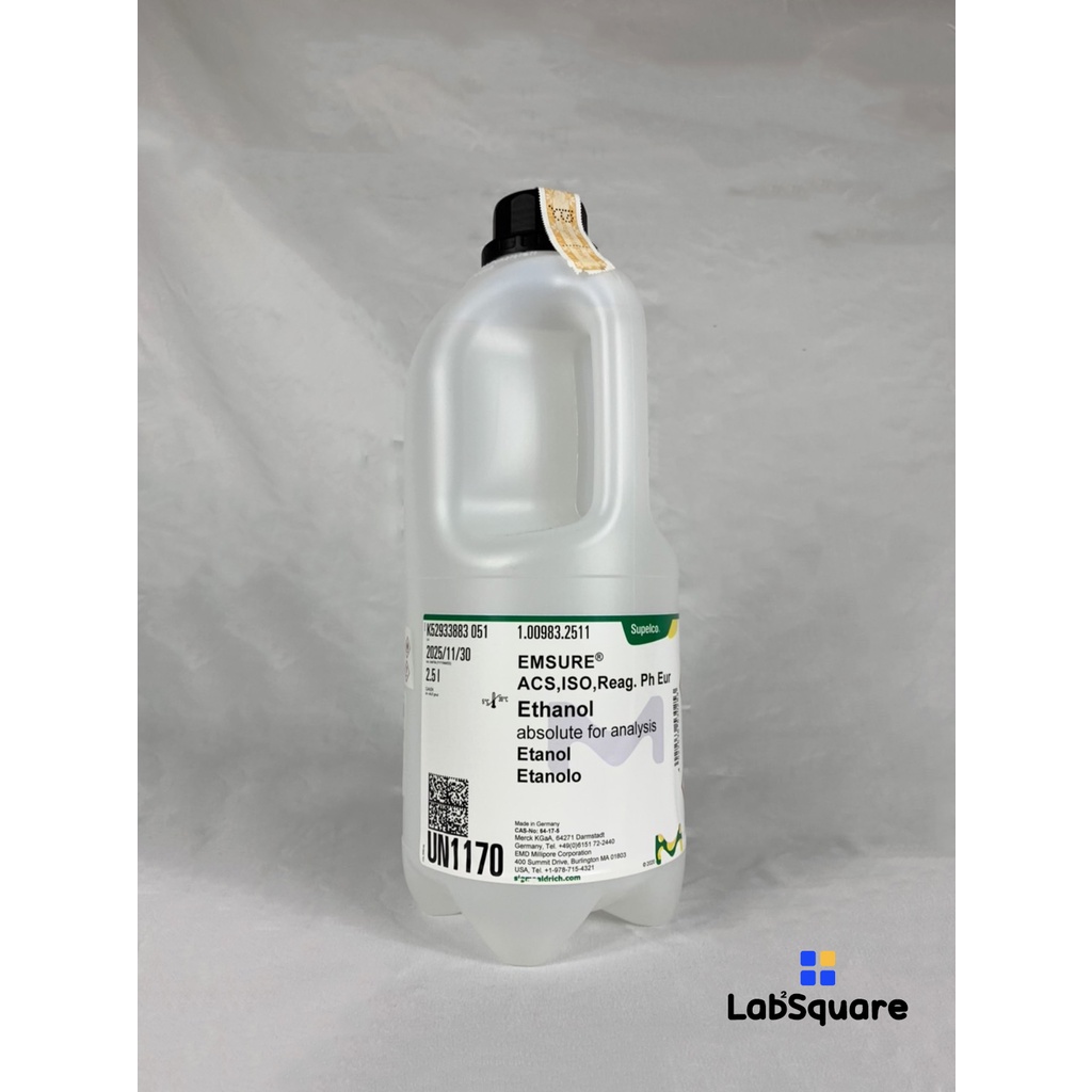 Ethanol Absolute (HDPE) เอทานอล บริสุทธิ์ 99.9% ขนาด 2.5L สำหรับงานวิเคราะห์ EMSURE® ACS,ISO ...