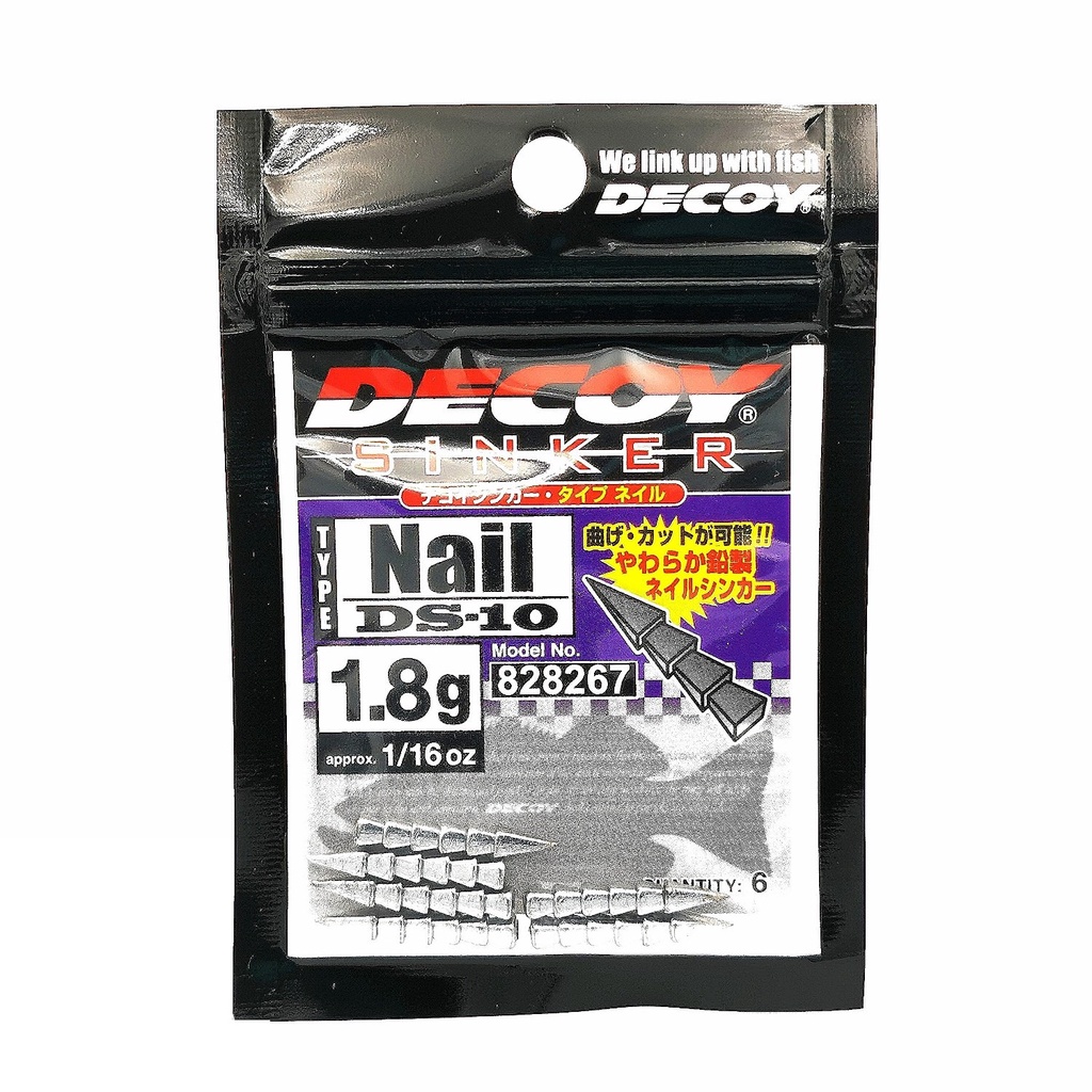 DECOY DS-10 NAIL SINKER *** ตะกั่วถ่วงเหยื่อ แบบเสียบ JAPAN 100% ...