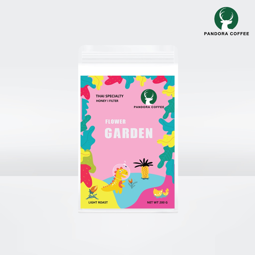 Pandora Coffee เมล็ดกาแฟ Pandora Flower Garden คั่วอ่อน Light Roast 200 ...