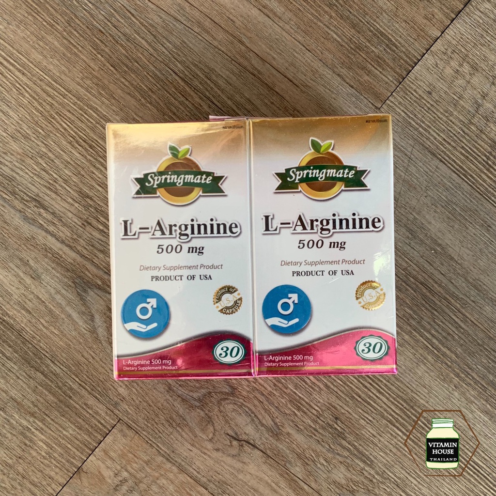 Springmate L-Arginine แอล-อาจินีน 500 mg [2x30 เม็ด] | Shopee Thailand