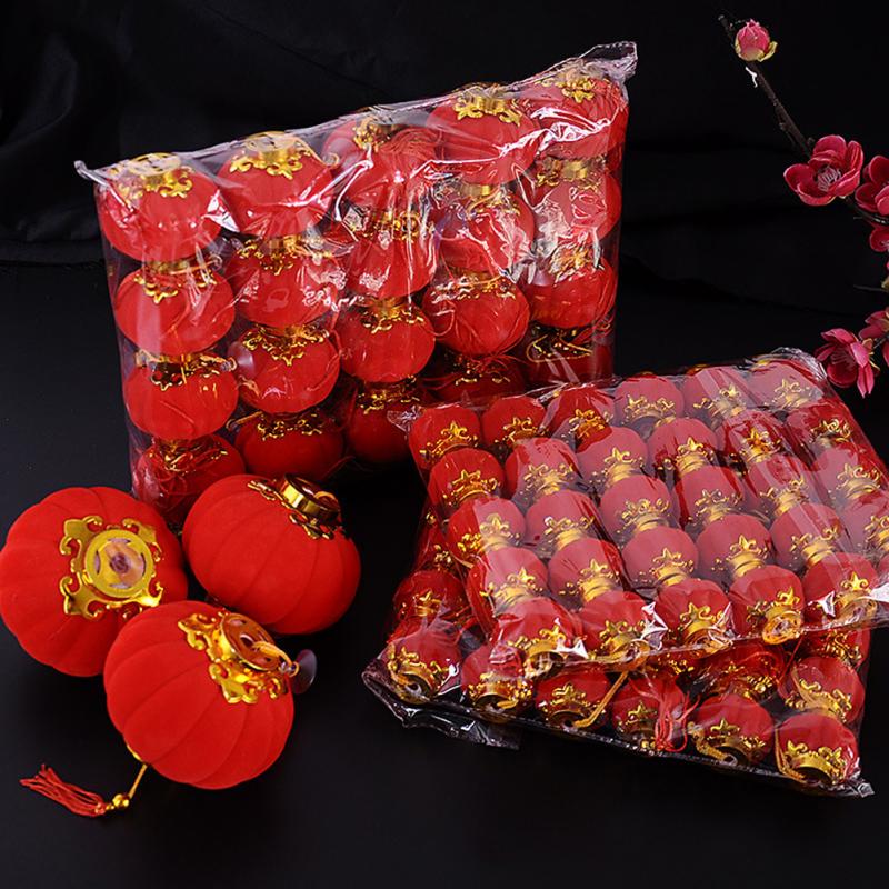 30 Pcs Chinese Red Round Paper Lanterns Chinese New Year Decoration ...