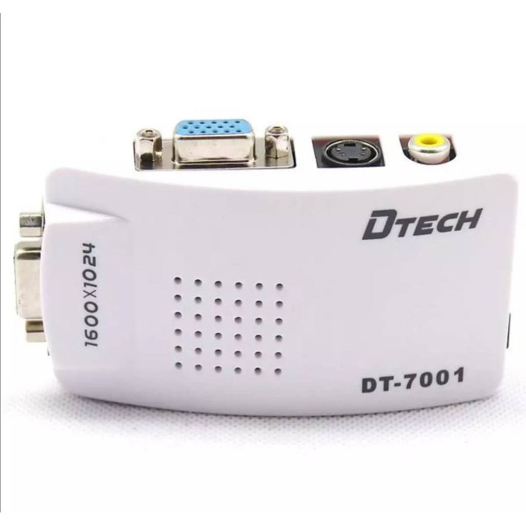 PC TO TV Converter กล่องแปลงสัณญาณภาพPort VGA to TV (DT-7001) DTECH make image and character ...