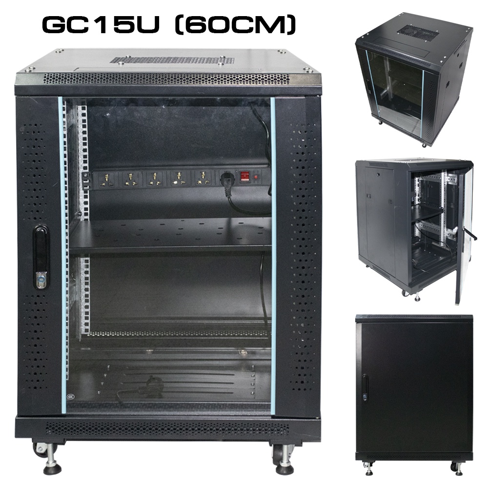 ตู้ Rack CCTV Network Cabinet GC15U (60cm) 19" Black สีดำ 60x60x86cm ...