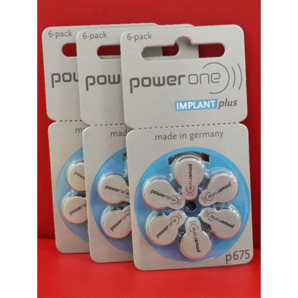 [ของแท้ 100 %] ถ่านเครื่องรับสัญญาณ ประสาทหู เทียม Power One p675 ...