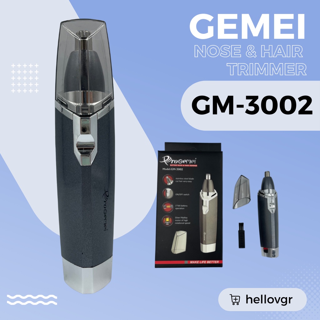 Gemei เครื่องตัดขนจมูก ตัดขนหู รุ่น GM-3002 แบบใส่ถ่านAA | Shopee Thailand