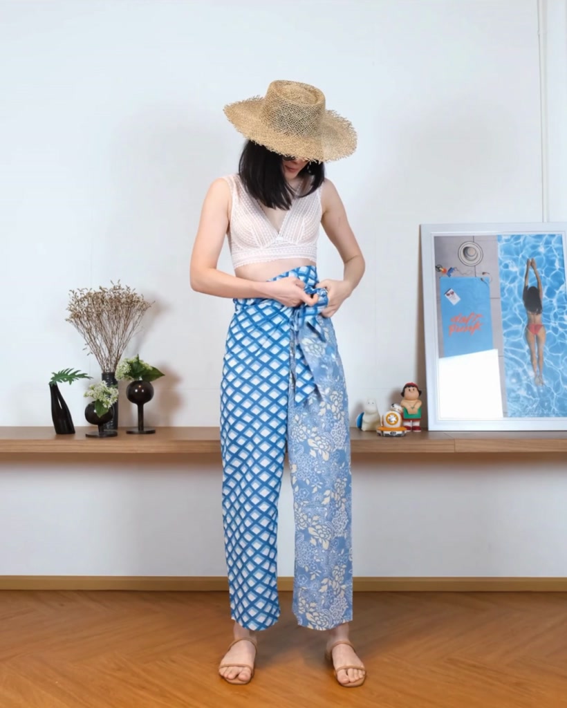 กางเกงขายาว Wrap Pants two colors made by indian cotton กางเกงเลผูกข้าง ...