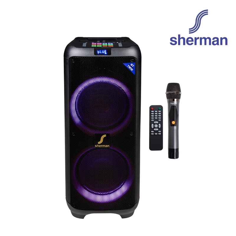 Sherman APS-111+ Speaker Amplifier Wireless Mic ลำโพงบลูทูธ ลำโพงปาร์ตี้ล้อลาก 10 นิ้ว 100W ...