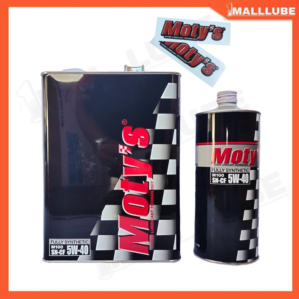 Moty's M100 FULLY SYNTHETIC OIL 5W-40 น้ำมันเครื่องสังเคราะห์แท้100% (5 ลิตร) Made in JAPAN แท้ๆ ...