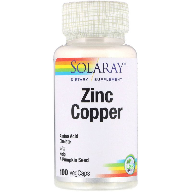 Solaray, Zinc Copper, 100 VegCaps | Shopee Thailand
