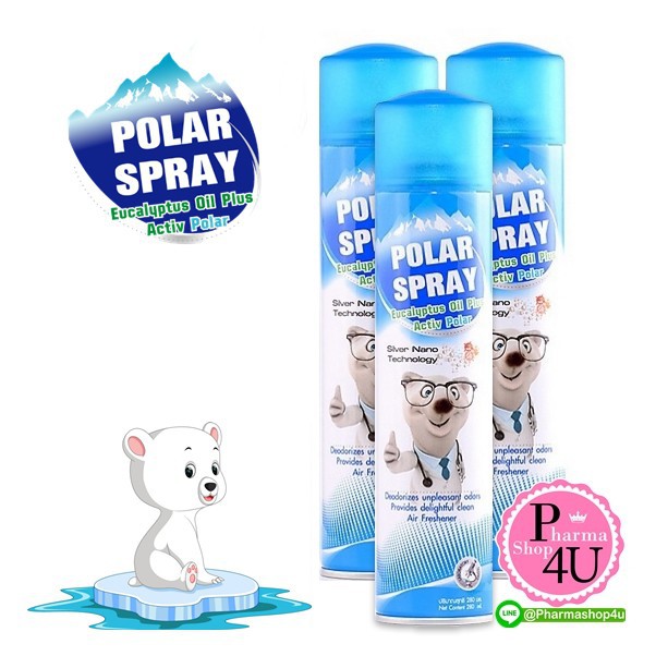 พร้อมส่ง!! Polar Spray (ใหญ่) / POLAR 80mL (เล็ก) eucalyptus oil plus ...