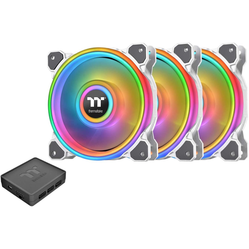 THERMALTAKE Riing Quad 12 RGB Radiator 3 Fan Pack - White (Controller ...