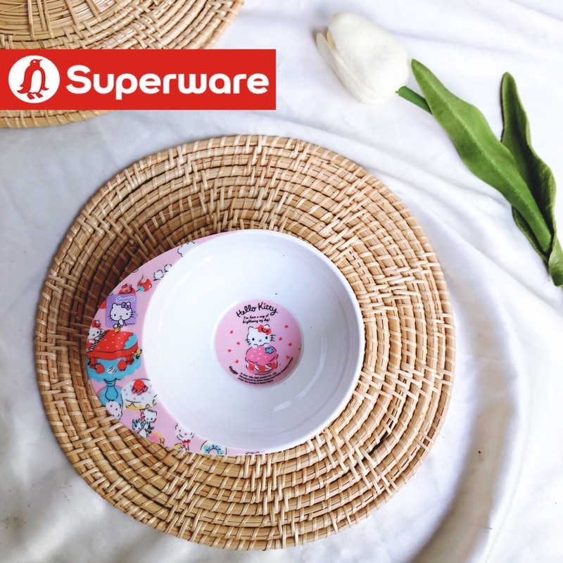 💓 Hello Kitty superware 💓 ซุปเปอร์แวร์แท้ จานเมลามีน ถาดหลุม ชาม แก้วน้ำ คิตตี้ จานคิตตี้ ถาด ...