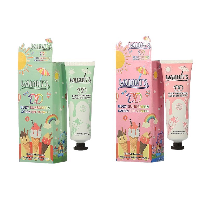 DD Walnut Body Sunscreen Lotion SPF50 PA+++ ดีดี วอลนัท ซันสกรีน (135ml ...