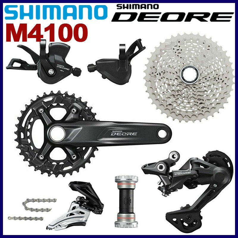 Shimano DEORE M4100 2x10 ความเร็ว Groupset M4100 Crankset 170 มม.36T-26T M4100 Cassette BB52 ...