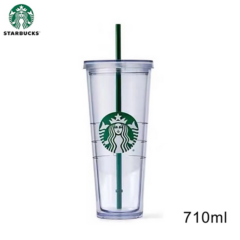 【Limited】Starbucks แก้ว Classic Starbucks Tumbler Straw cup Cold cup Double layer plastic cup ...
