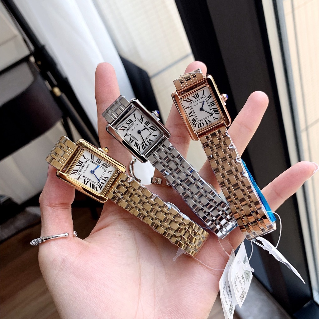 CT Women's Square Watch Sérias ultra finas de tanques Simplicidade da ...