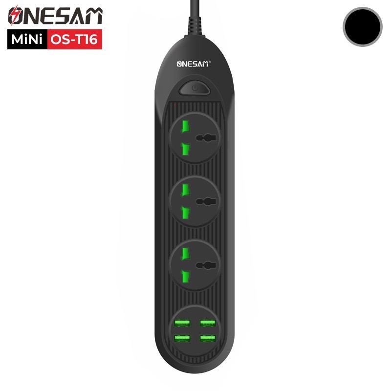 ปลั๊กไฟ ONESAM รุ่น MiNi OS-T16 เต้ารับ 3 ช่อง USB 4 พอร์ต มีสวิตซ์เปิด-ปิด ยาว 2 เมตร | Shopee ...