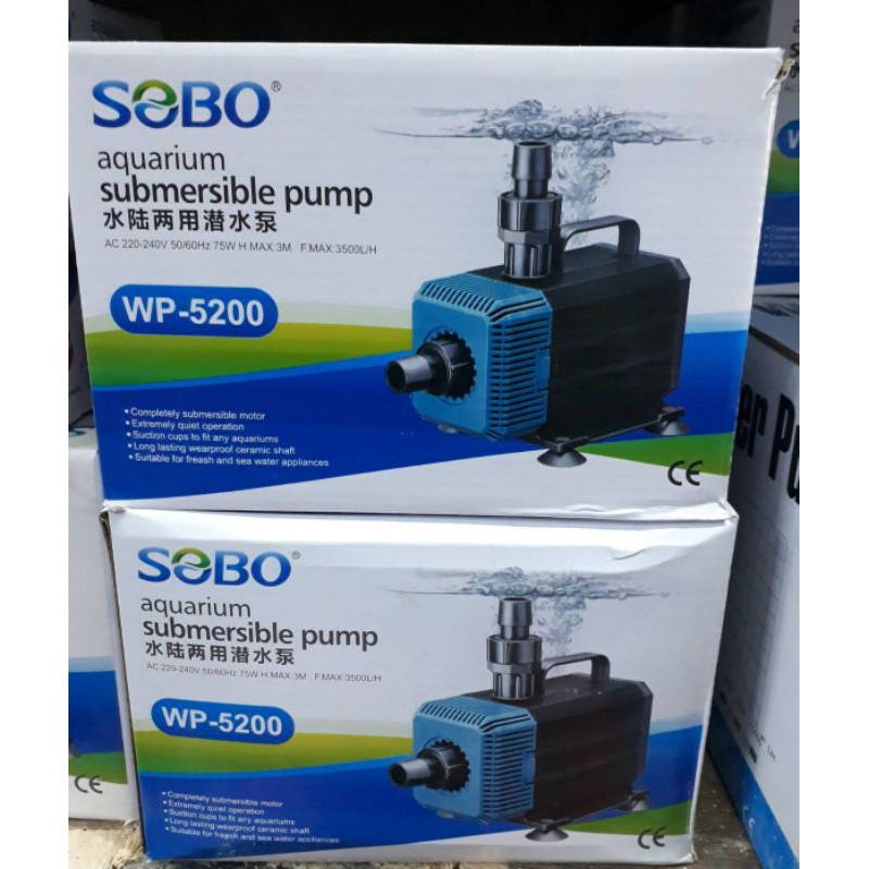 ปั๊มน้ำ ทำน้ำพุ ปั๊มแช่ ปั๊มน้ำบ่อปลา ตู้ปลา SOBO WP-5200 | Shopee Thailand